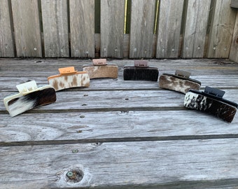 4.1 Cowhide Claw Clips Cute Western Claw Clips Western - Etsy