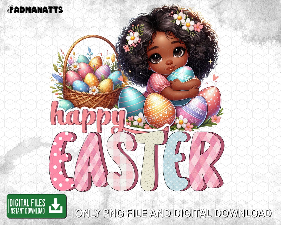 Happy Easter Black Girl Png, Easter Day Png, Easter Life Png, Western ...