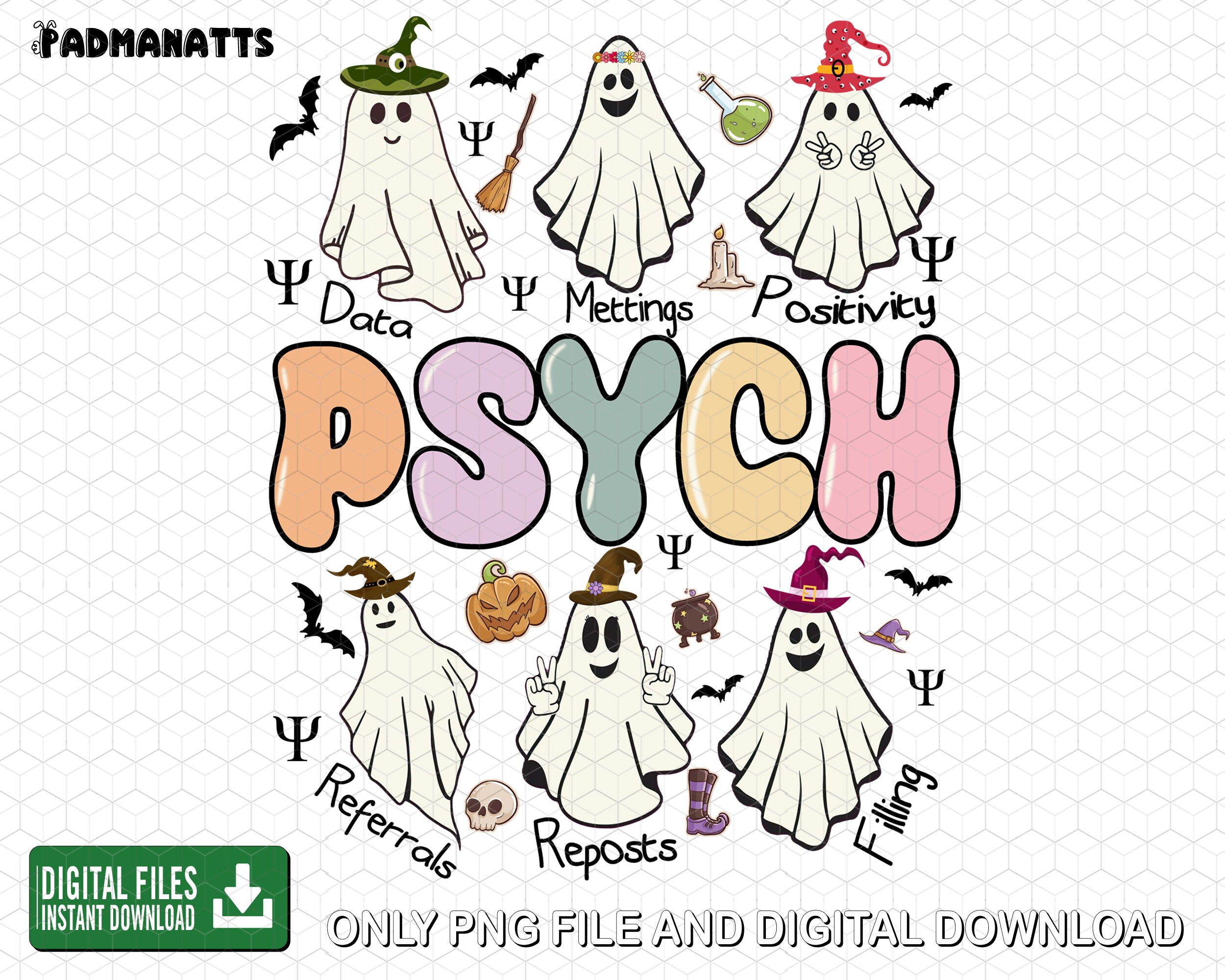 Psych Halloween Sublimation Png, School Psychology Png, Mental Health ...