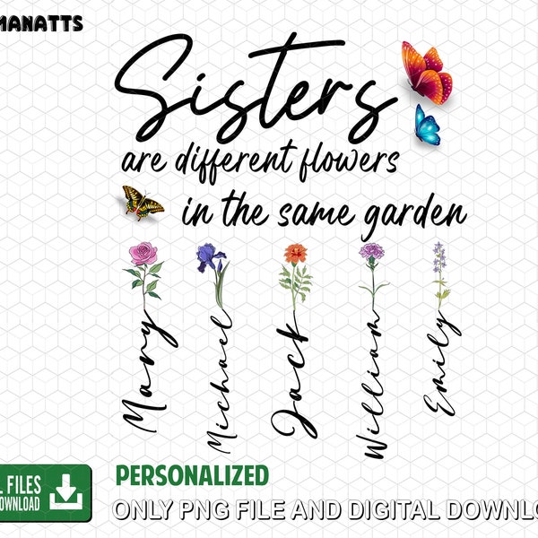 Sisters Same Flower Png - Etsy
