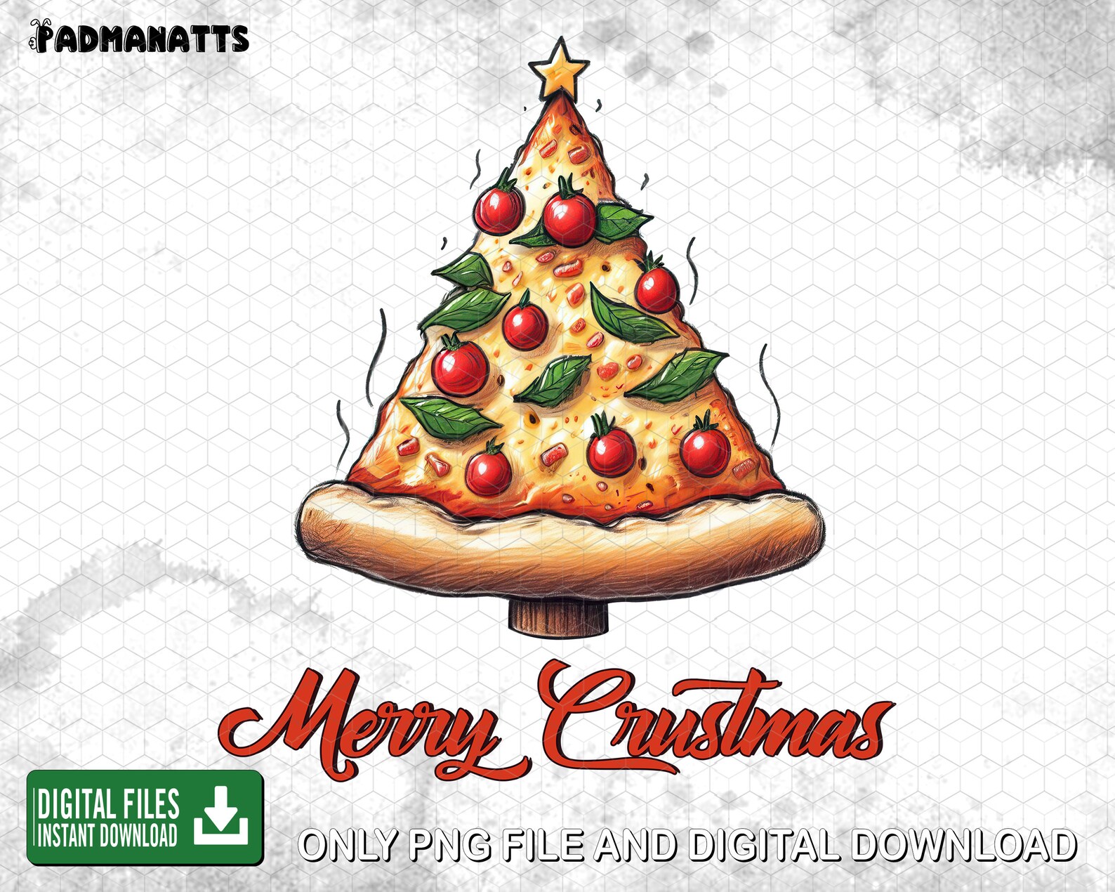 Merry Crustmas Christmas Tree Pizza Png, Merry Christmas Png, Funny ...