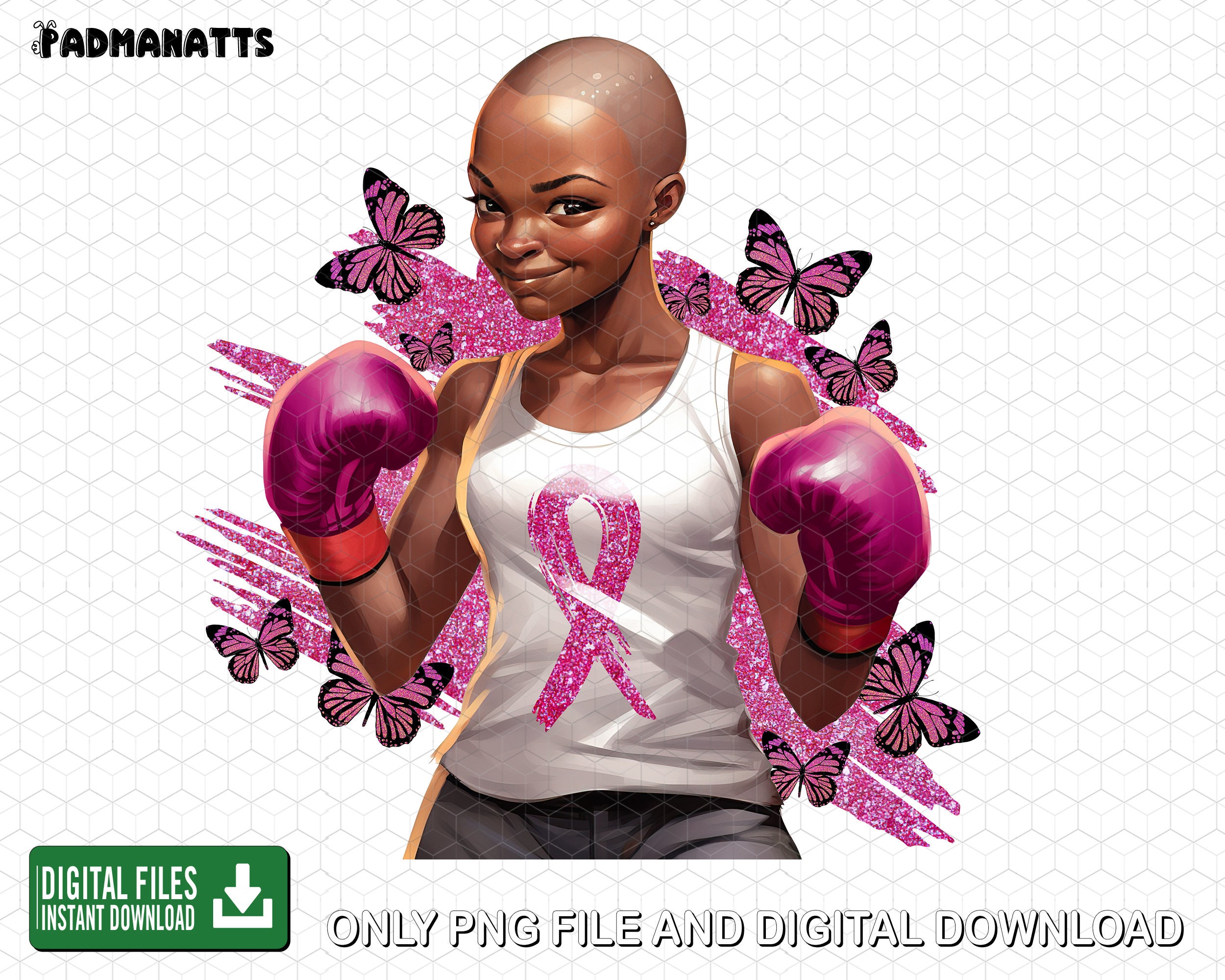 Black Girl Boxing Breast Cancer Awareness Svg Png, Cancer Boxing Gloves ...