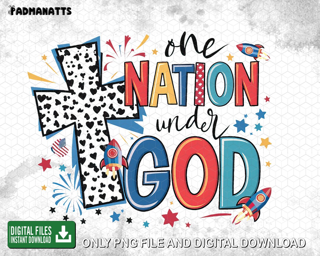 One Nation Under God Png, Christian Png, 4th of July Png, Jesus Png ...