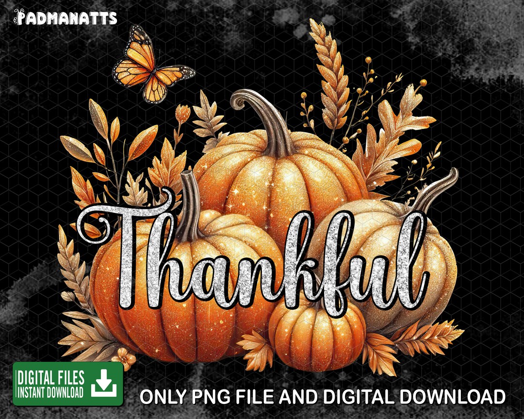 Thankful Pumpkins Png Fall Season Png Thanksgiving Png - Etsy