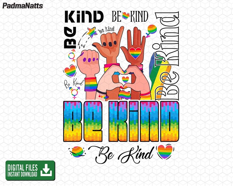 Be Kind Svg Png, LGBT Pride Month Svg, Sublimation Lgbt Png, LGBTQ ...
