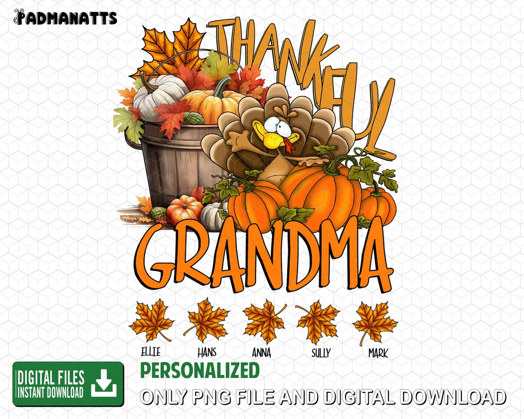 Personalized Grandma Thankful Png, Fall Gnome Png, Gnome Grandma Png ...
