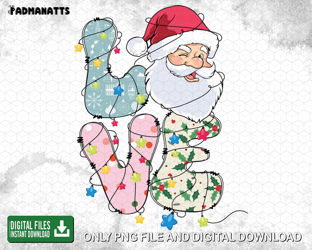 Love Christmas Santa Claus Png Christmas Png Christmas Eve - Etsy