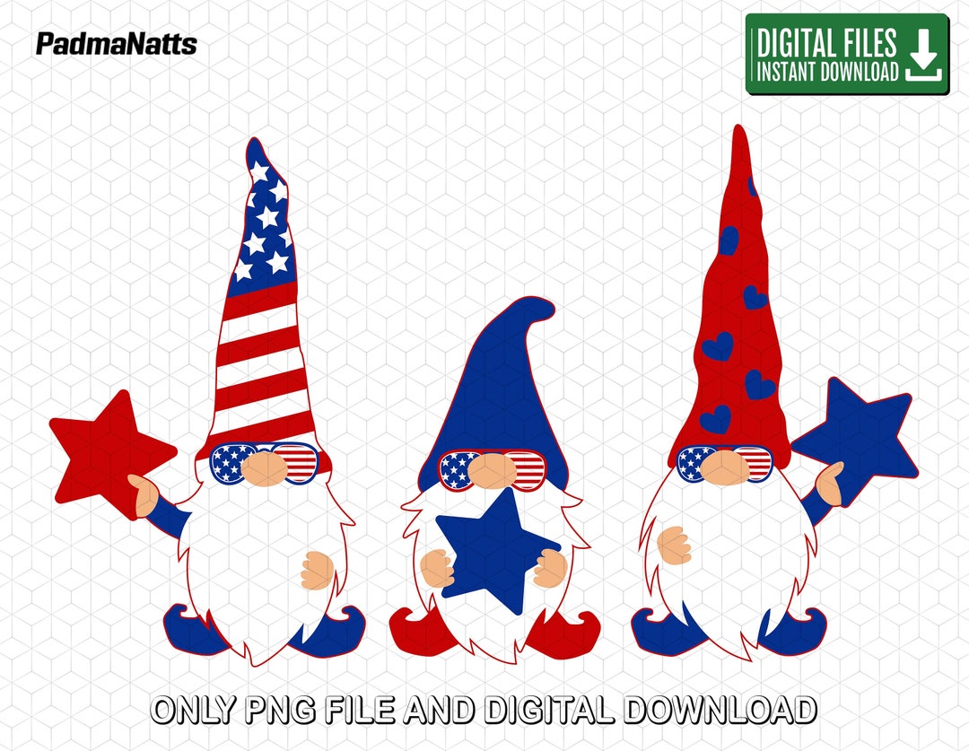 Patriotic Gnomes Svg Independence Day Svg Gnome Svg Gnome - Etsy