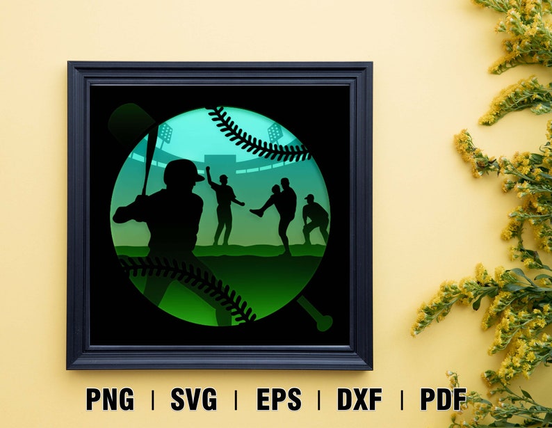 3D Baseball Shadow Box Svg, Baseball Svg, Baseball Mom Svg, 3d Baseball ...