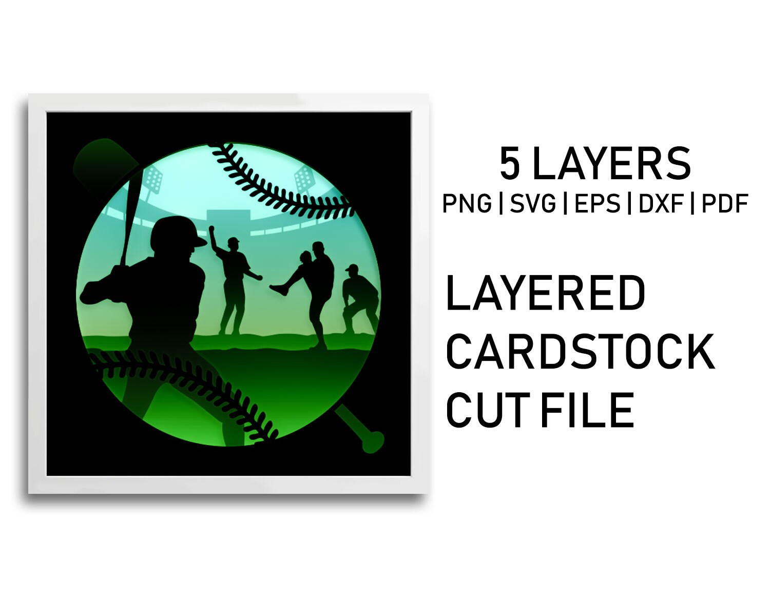 3D Baseball Shadow Box Svg, Baseball Svg, Baseball Mom Svg, 3d Baseball ...
