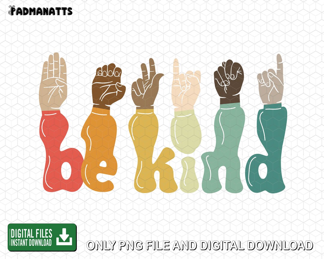 Be Kind Sign Language Svg Png, Rainbow Colors Svg Png, LGBT Pride Month ...