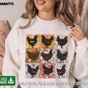 Retro Boho Chicken Farm Sublimation Png, Farmer, Garden, Chicken Lover ...