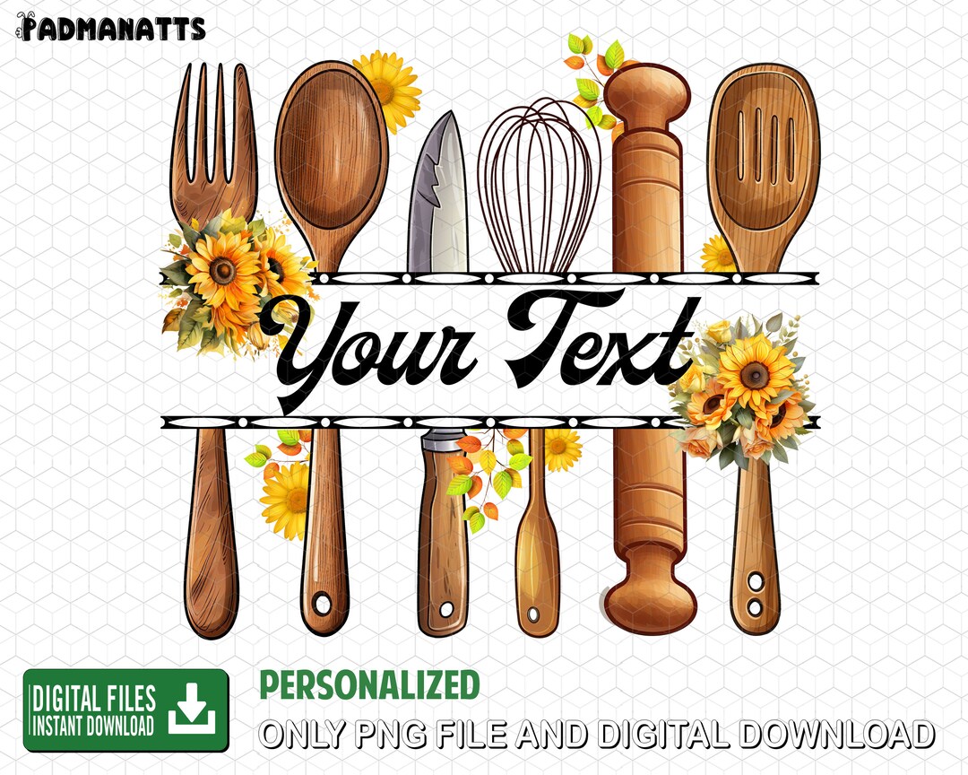 Personalized Kitchen Tools Png, Personalized Cooking Tools Png, Cooking ...