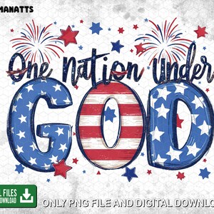 One Nation Under God Png, Christian Png, 4th of July Png, Jesus Png ...