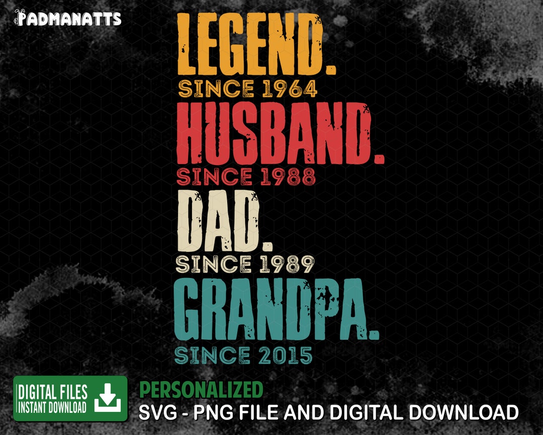 Personalized Legend Husband Dad Papa Svg Png, Father's Day, Dad Life ...