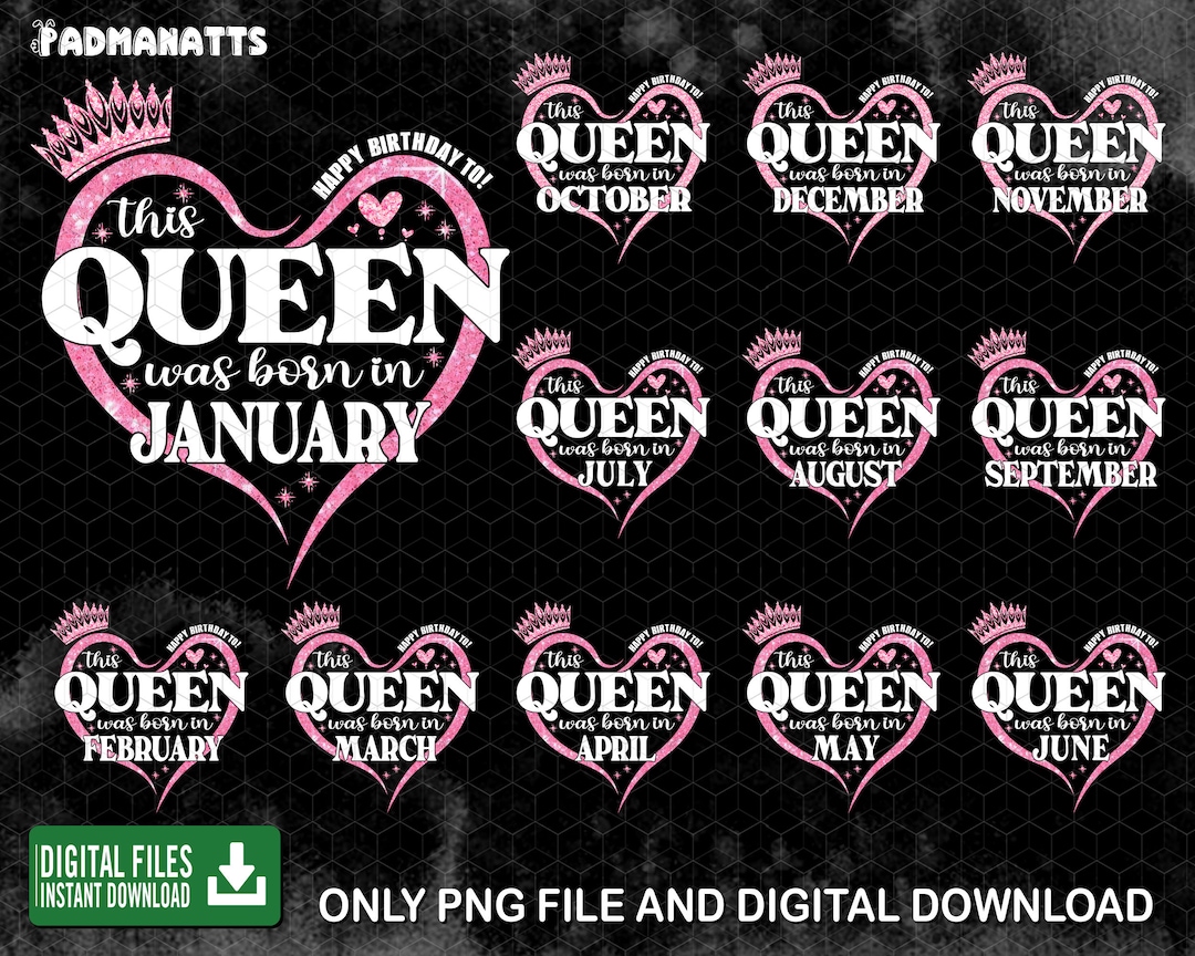 This Queen Was Born in January Happy Birthday to Me Bundle Png, Queen ...