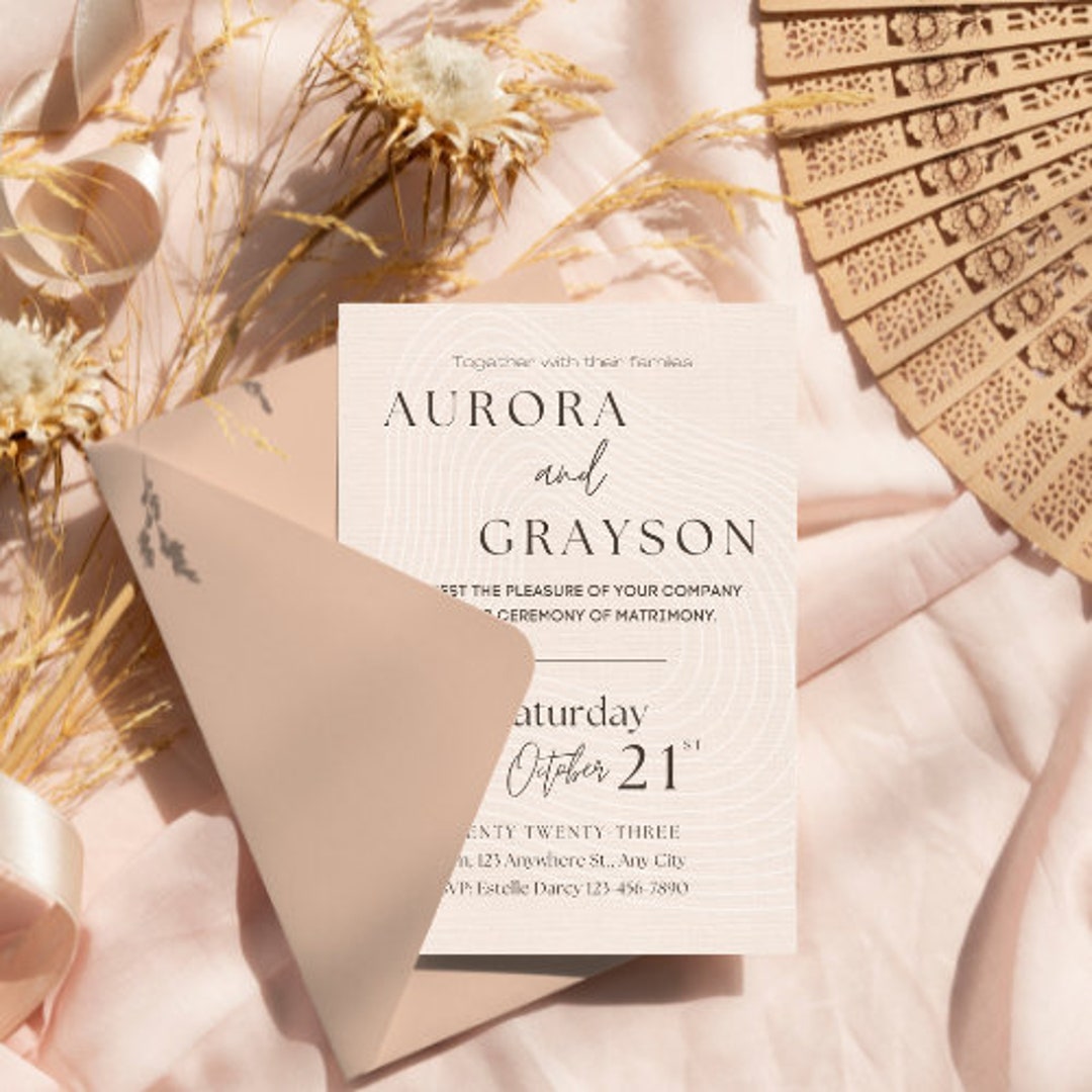 Minimalistic Wedding Invitation Template | Minimalistic Invitation ...