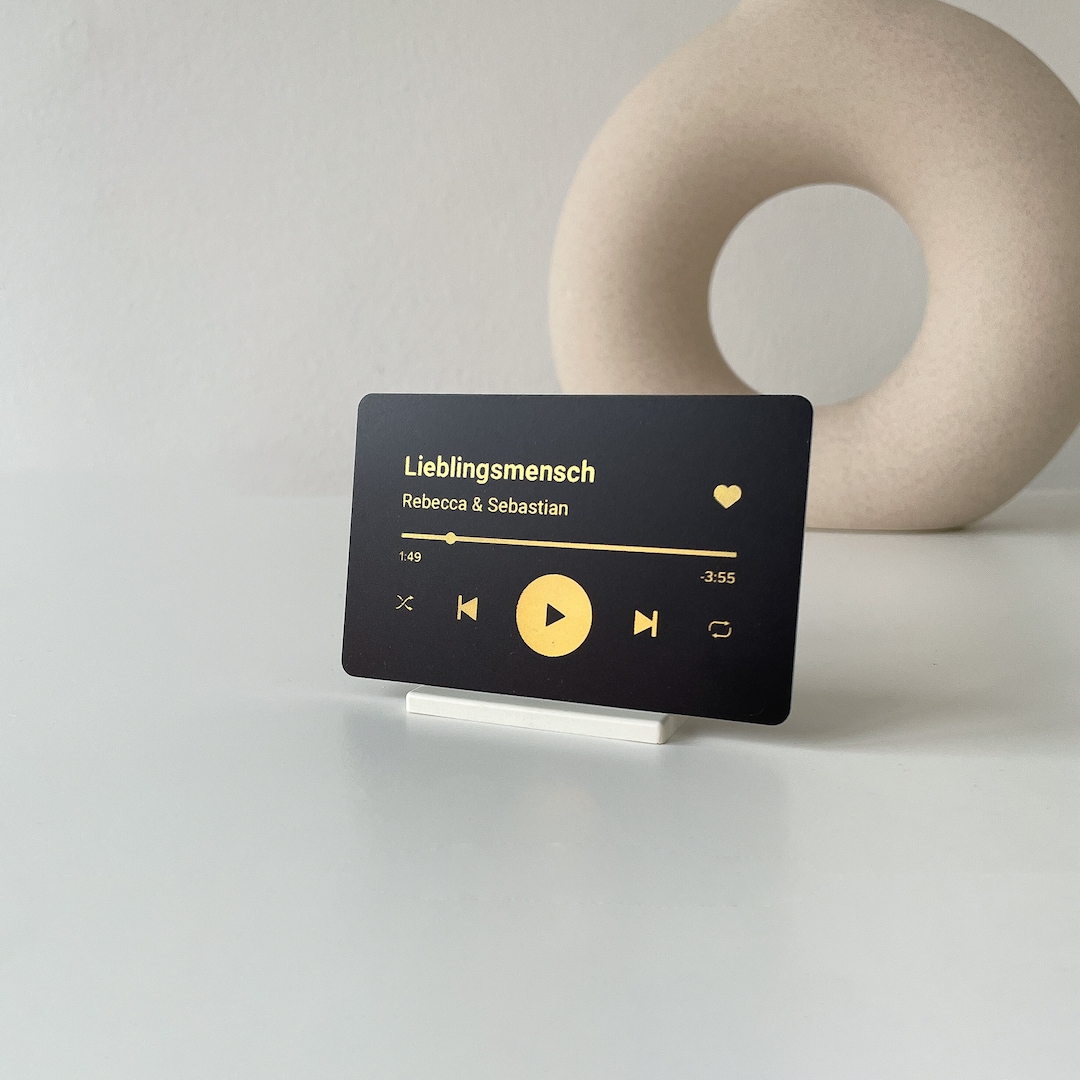 Song Gift Card Personalized With NFC Music Plastic Card Spotify Style ...