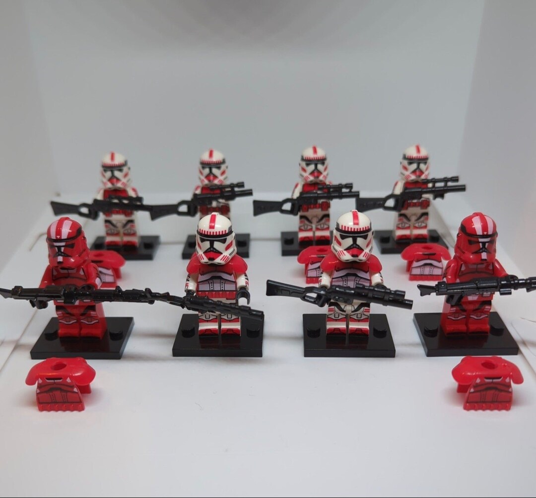 8 Figures Star Wars Red Clone Troopers Stormtrooper Building Block Toys ...