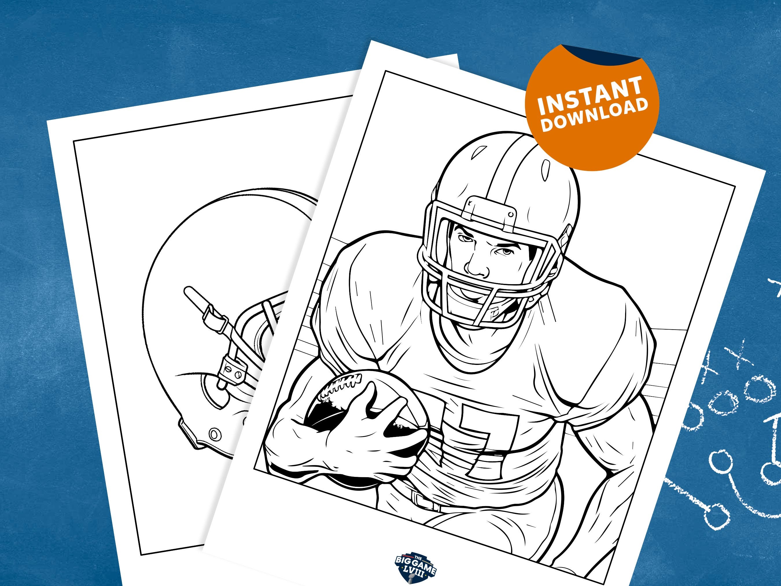 2024 Football Party Coloring Pages • Super Bowl Printables, Football ...