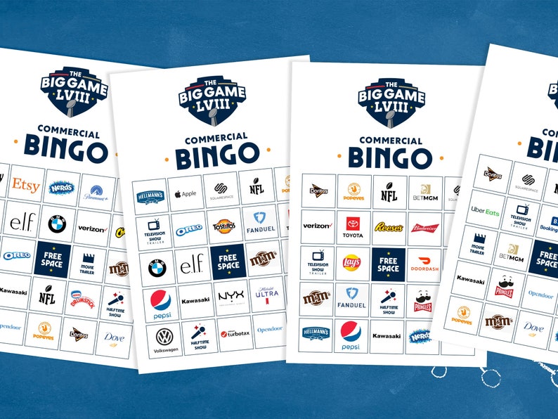 2024 Commercial Bingo Party Game 50 Cards Big Game Printables, Bingo ...