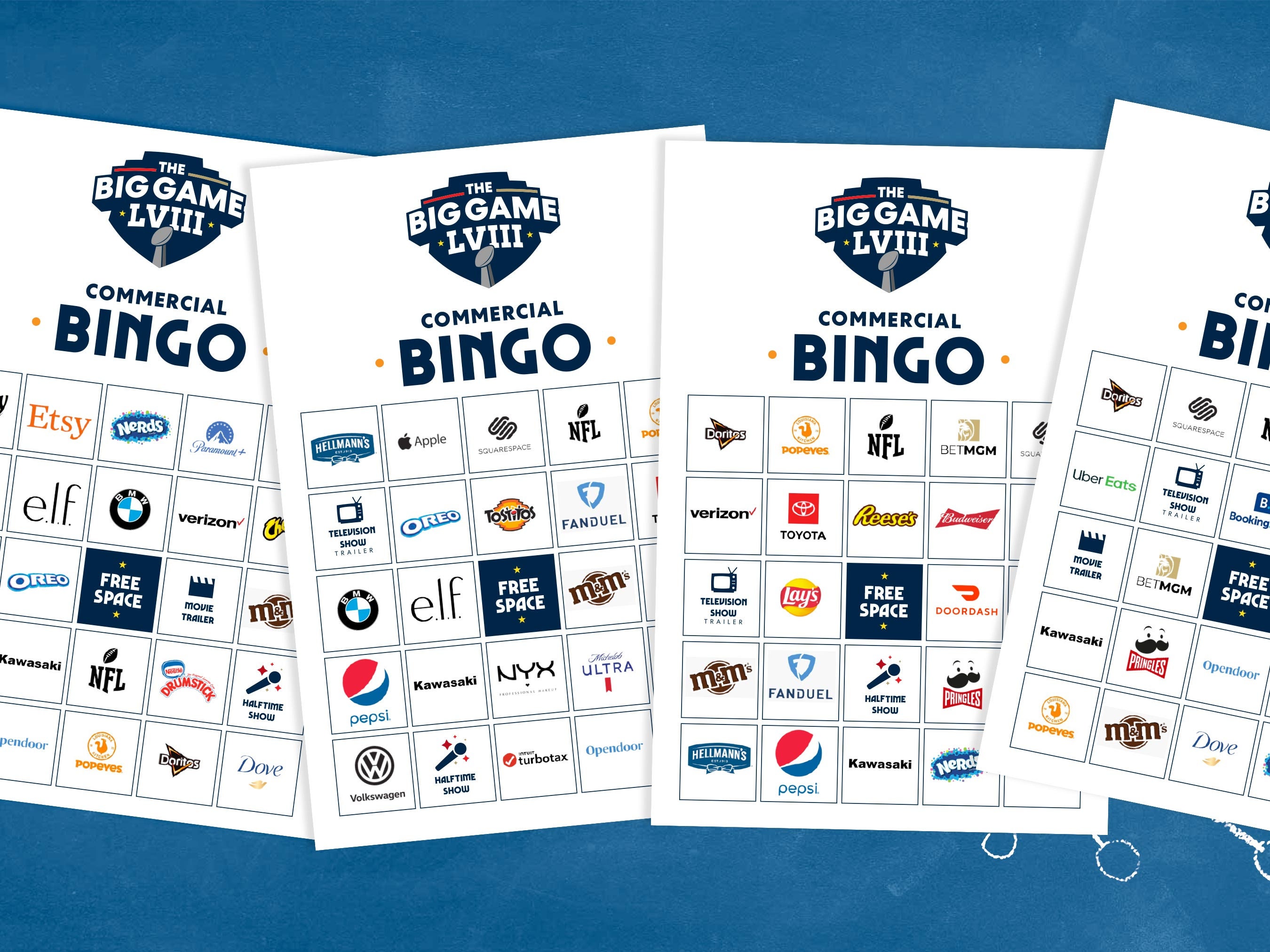 2024 Commercial Bingo Party Game 50 Cards Big Game Printables, Bingo ...