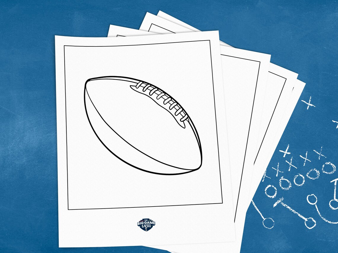 2024 Football Party Coloring Pages • Super Bowl Printables, Football ...