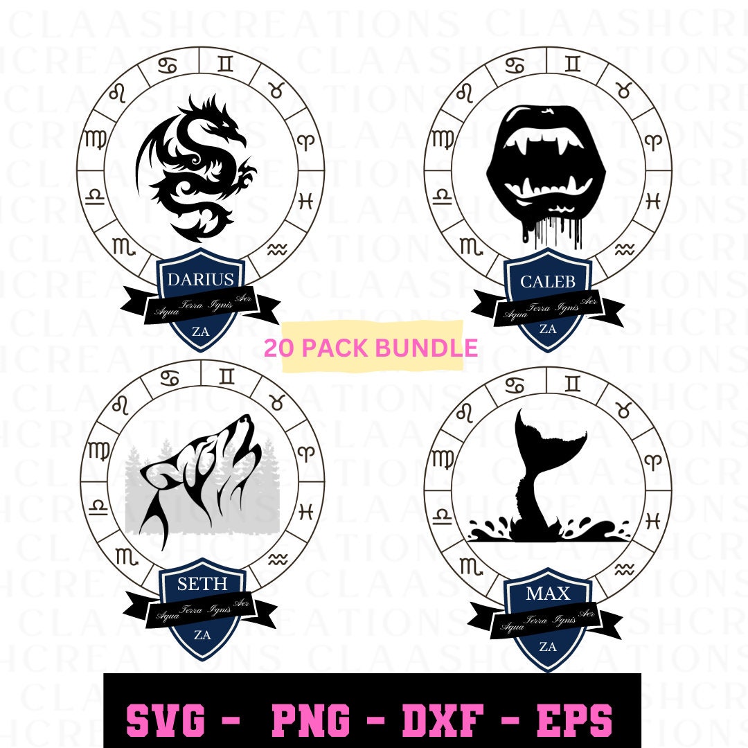 Zodiac Academy, Heirs, Logo, Svg, Png, Dxf Caleb, Darius, Seth, Max ...