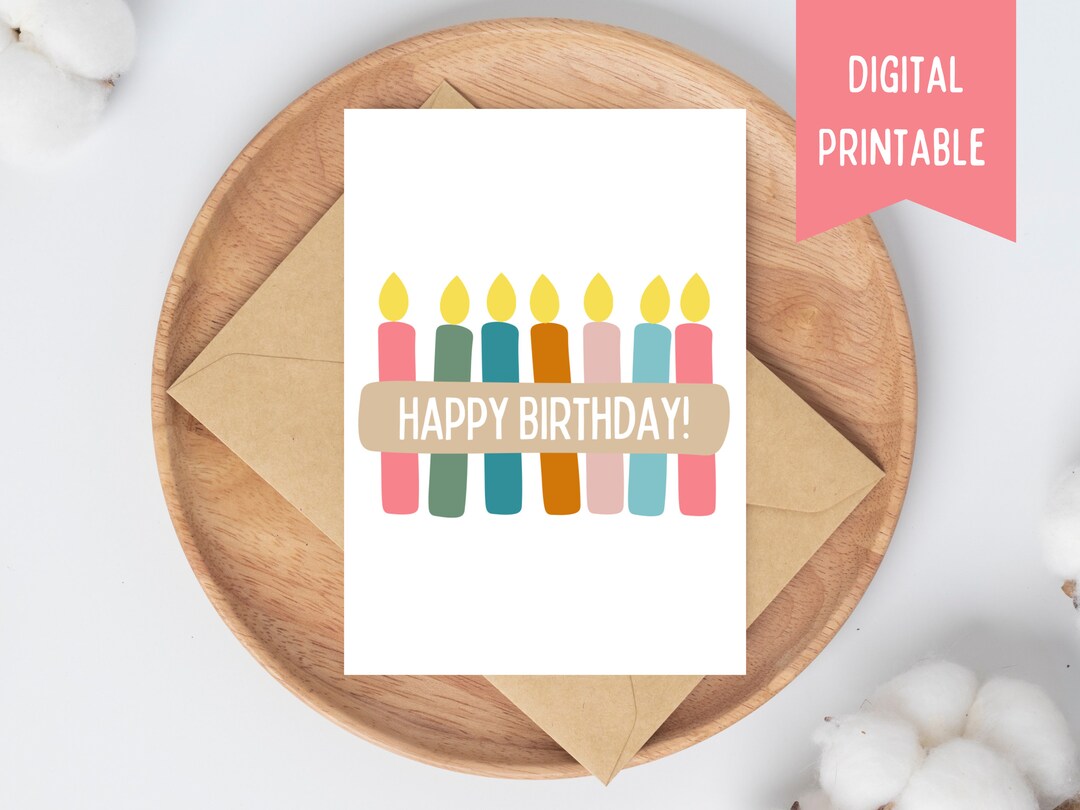 Birthday Candles Happy Birthday Card - Etsy