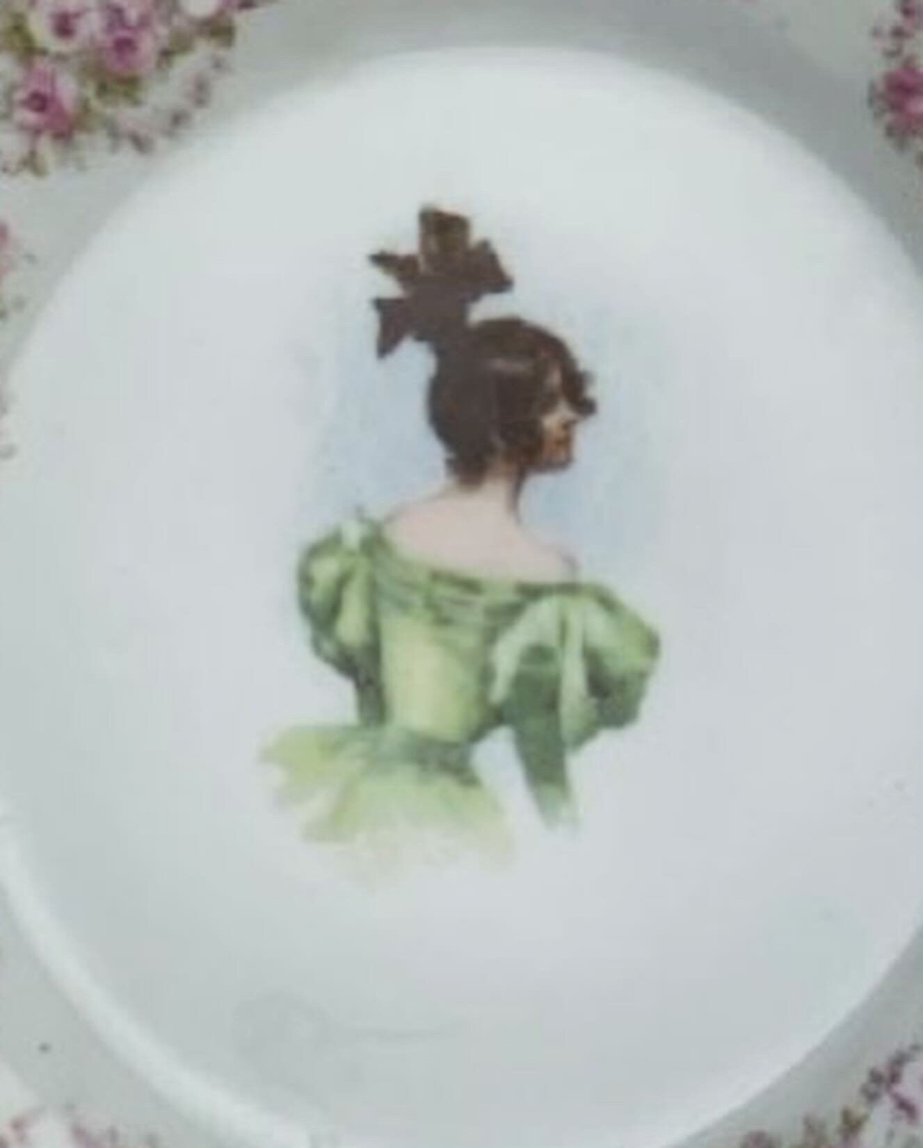 Antique Z S&C Bavaria Victorian Lady Portrait Porcelain Plates - Etsy