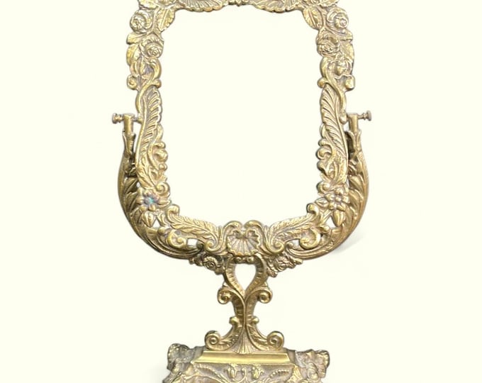 Antique Solid Brass French Standing Tilting Vanity Frame for Mirror or ...
