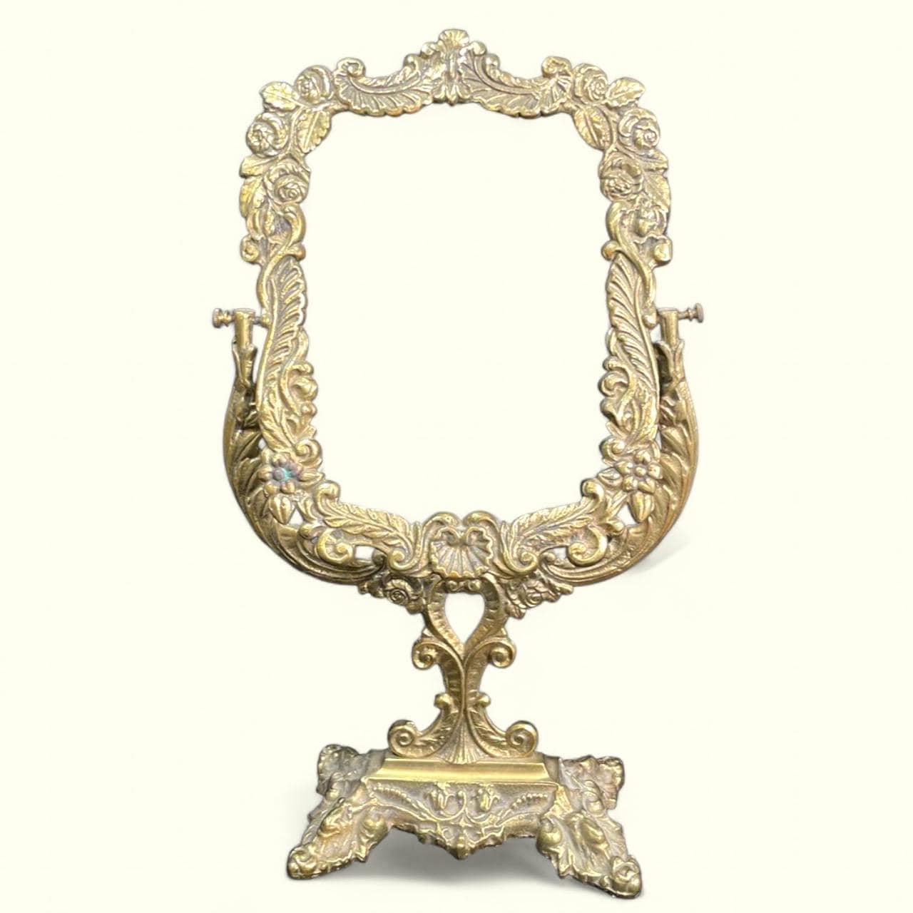Antique Solid Brass French Standing Tilting Vanity Frame for Mirror or ...