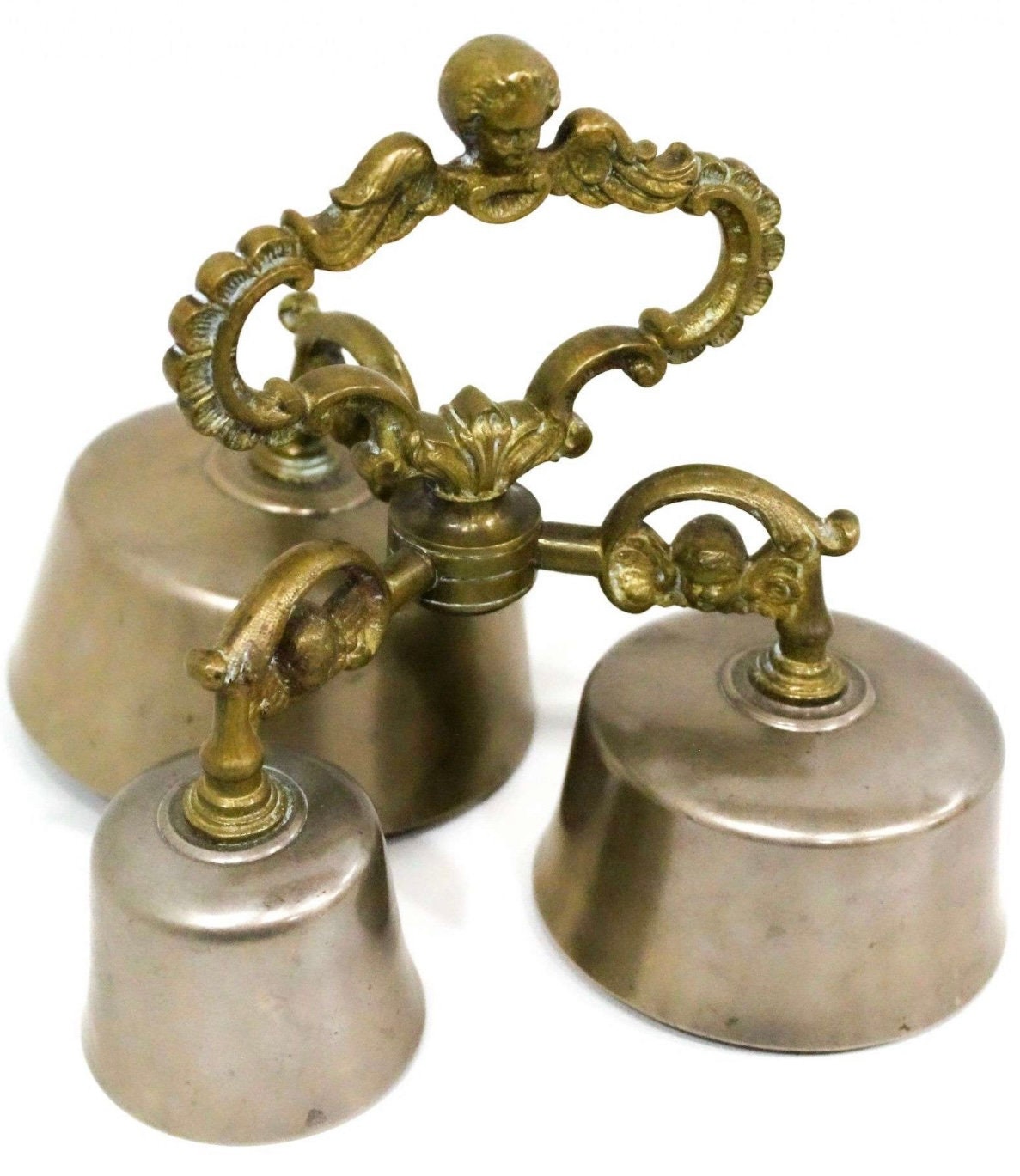 Antique German Gothic Revival Bronze Church Alter / Sacristy Bell With ...