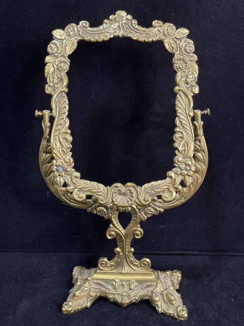 Antique Solid Brass French Standing Tilting Vanity Frame for Mirror or ...