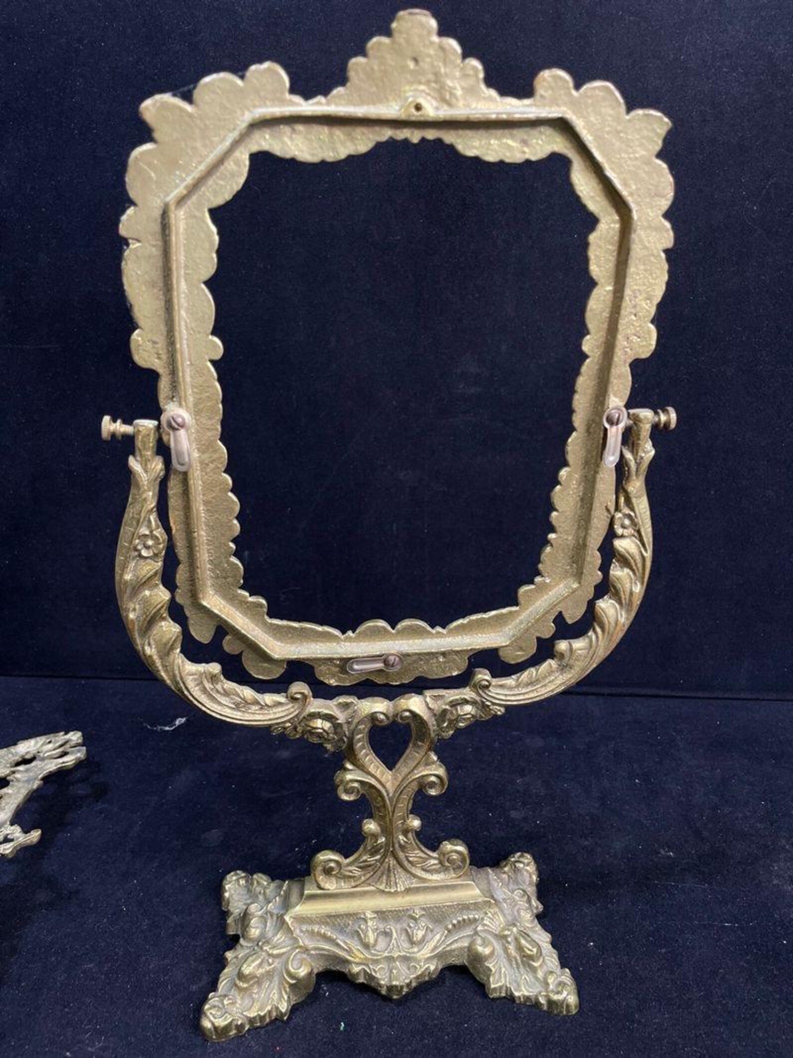 Antique Solid Brass French Standing Tilting Vanity Frame for Mirror or ...