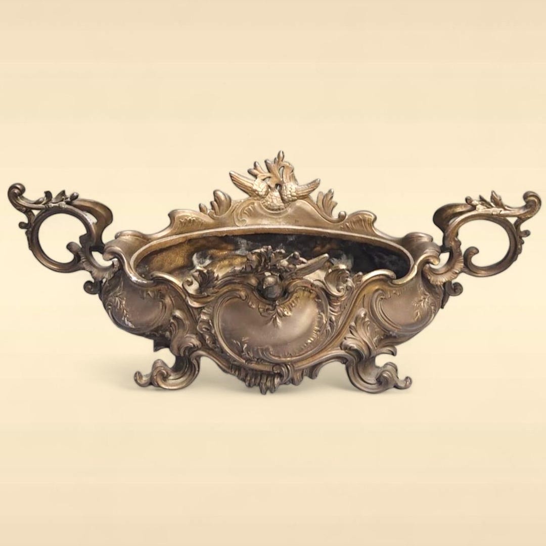Antique Cast BRONZE Fernery Base Rococo Style Jardiniere With Feet ...