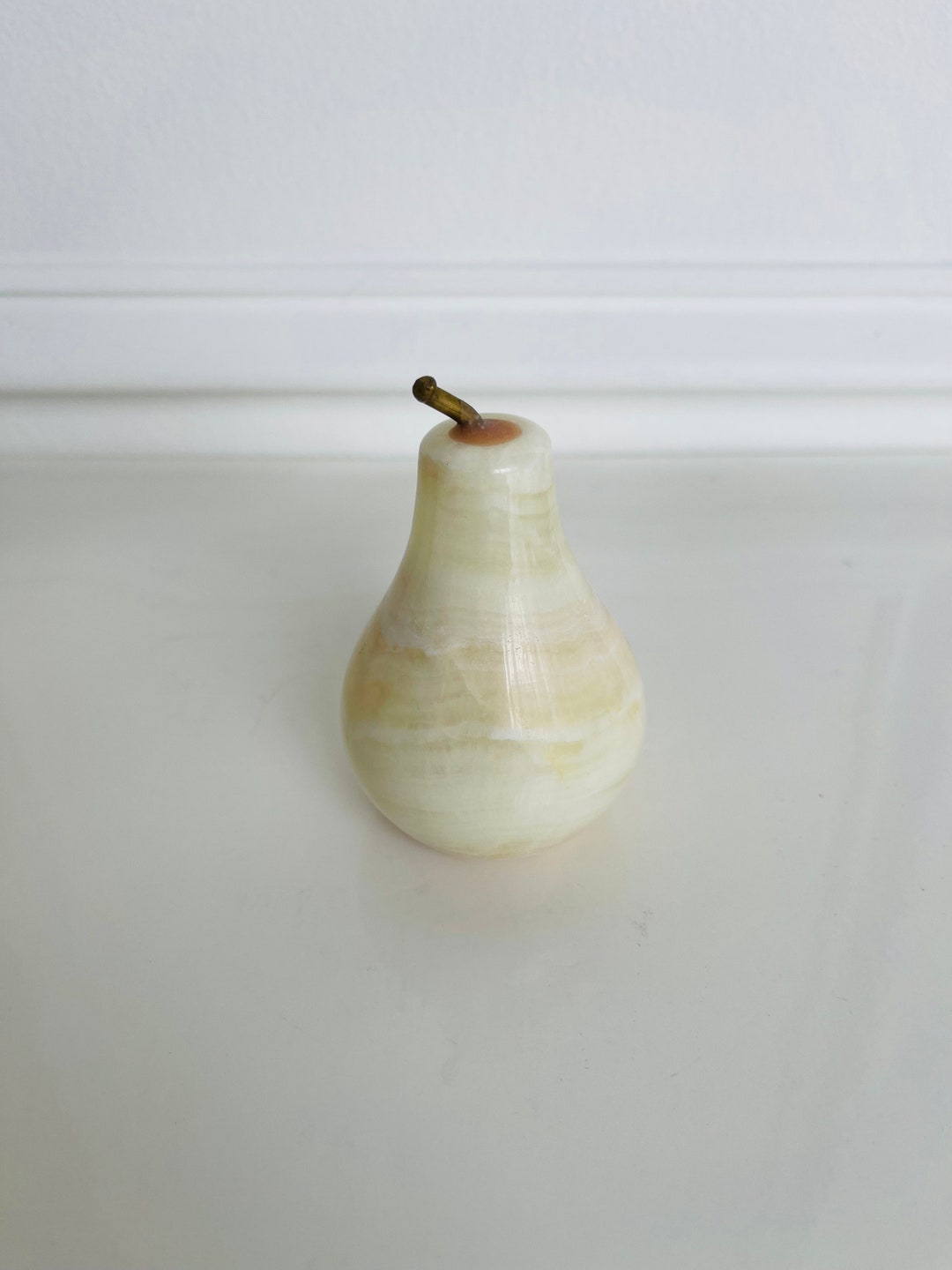 Vintage Onyx Alabaster Pear Fruit Paperweight Decor - Etsy