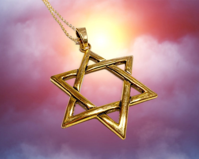 Large Star of David Pendant Necklace Long Statement Necklace for Her ...