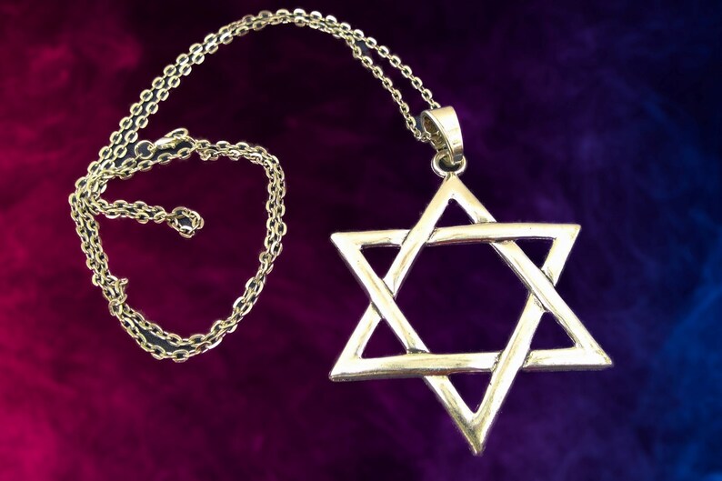 Large Star of David Pendant Necklace Long Statement Necklace for Her ...