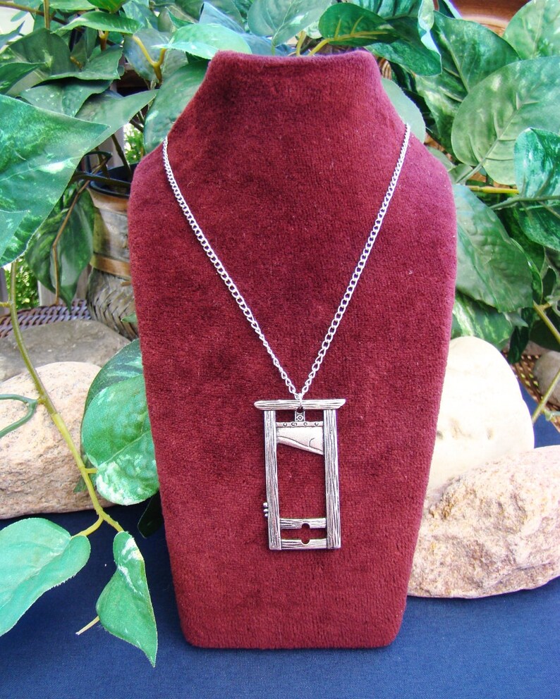 Bronze Silver French Knife Guillotine Pendant Necklace - Etsy