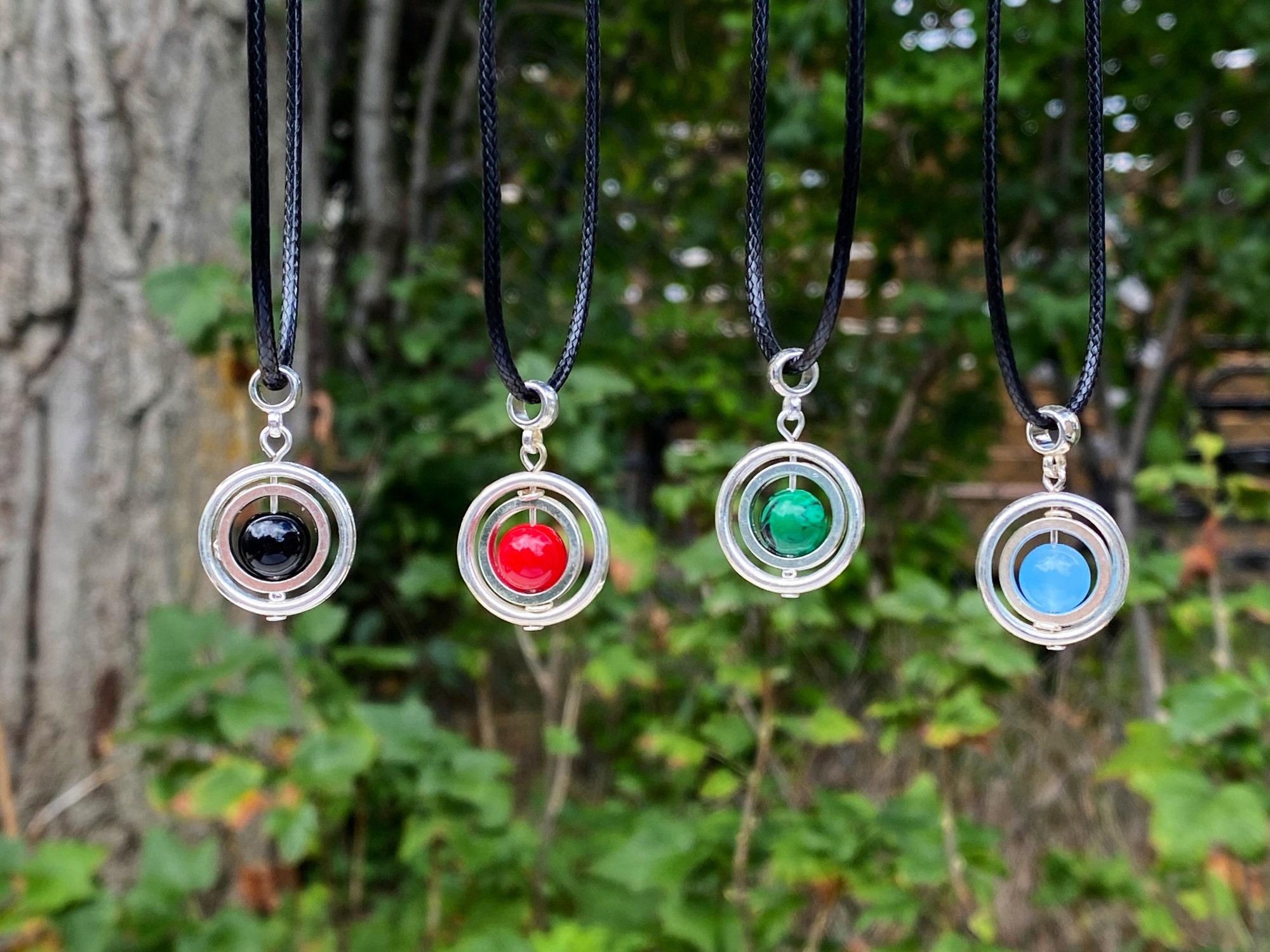 Gemstone Fidget Necklace Calming Healing Spinner Necklace Anxiety ...