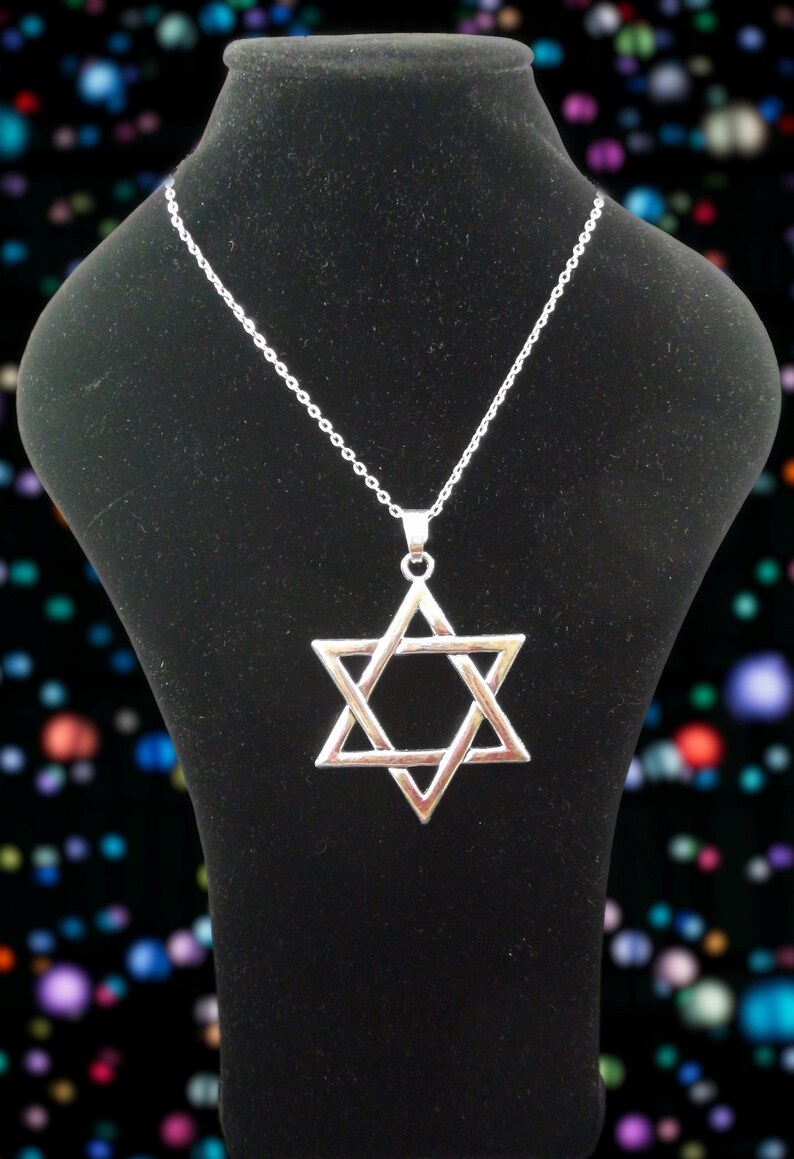 Large Star of David Pendant Necklace Long Statement Necklace for Her ...
