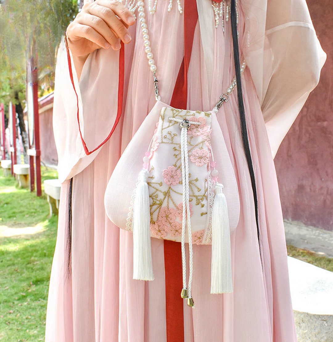 Handmade Embroidered Floral Pattern Crossbody/ Drawstring Bag - Etsy