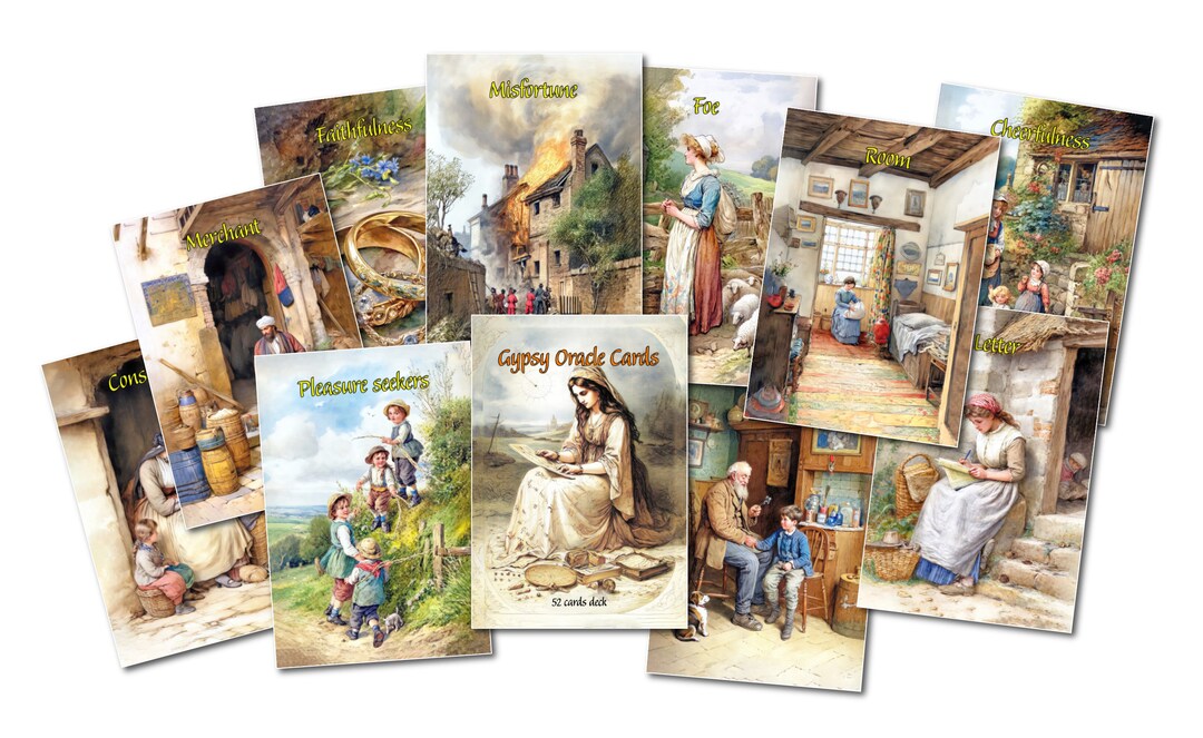 Gypsy Oracle Cards - 350 Grams Glossy - Etsy