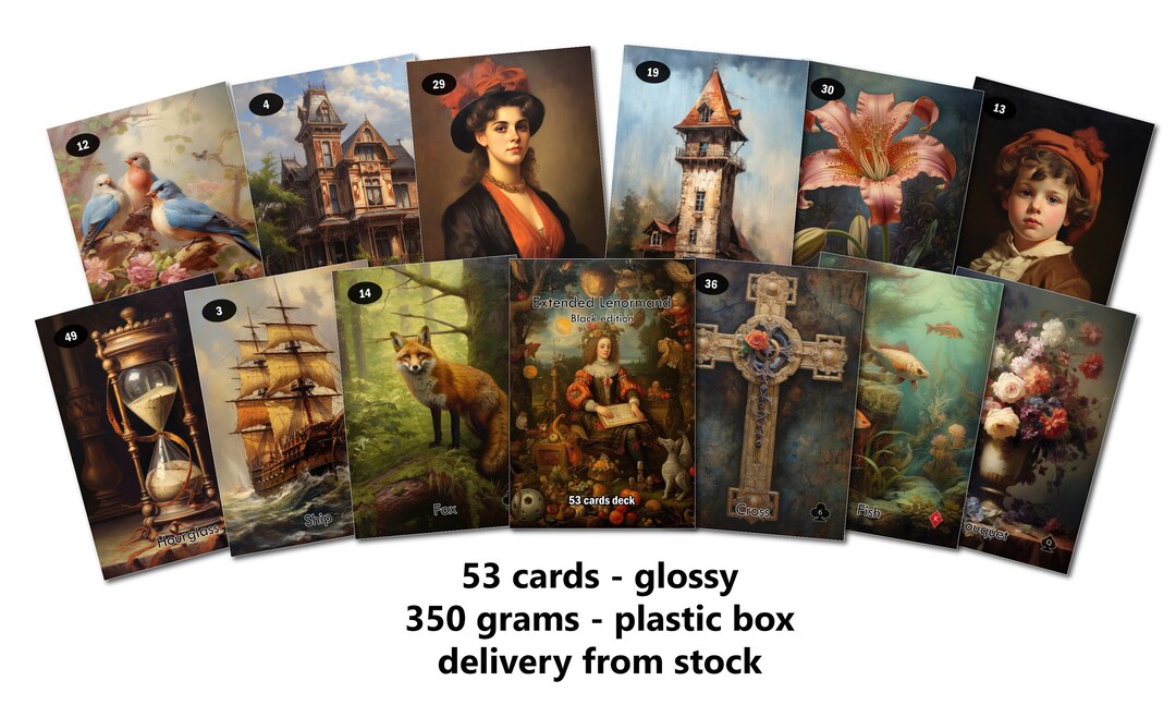 Extended Lenormand - Black Edition - Glossy - 350 Grams - 2nd Print - Etsy