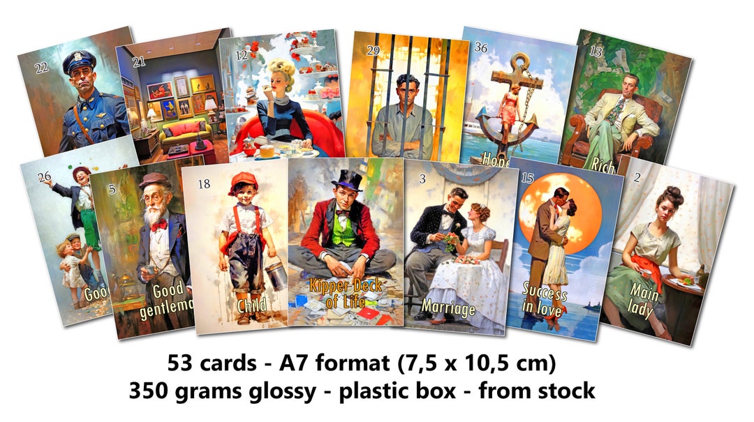 Kipper Deck of Life - 350 Grams Glossy - A7 Format - Etsy