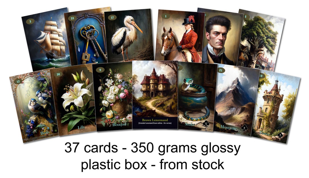 Brown Lenormand - Lite - 350 Grams Glossy - Bridge Format - Etsy