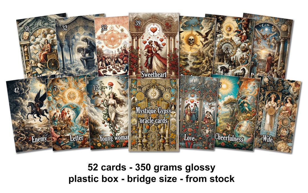 Mystique Gypsy Oracle Cards - 350 Grams Glossy - Etsy