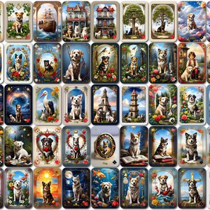 Dogs Lenormand - 350 Grams Glossy - Bridge Format - Etsy