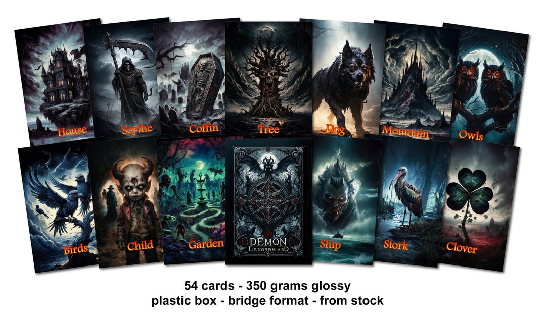 Demon Lenormand - 350 Grams Glossy - Bridge Format - Etsy
